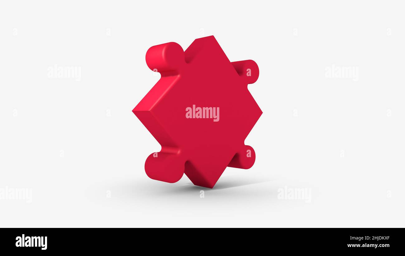 3d render of a red rotating puzzle Stock Photo - Alamy