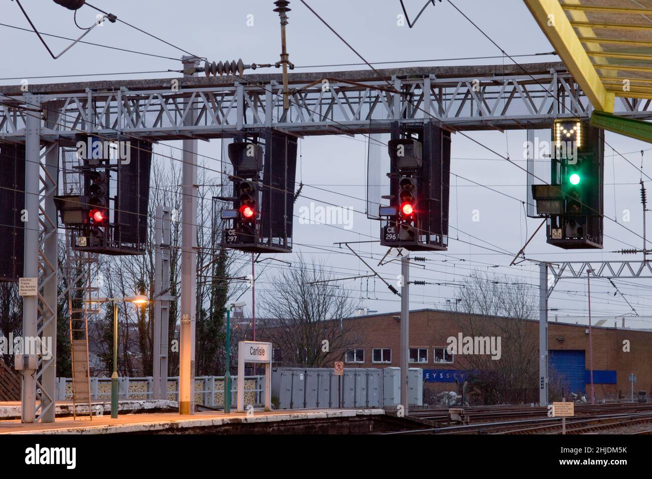 Railway signal gantry hi-res stock photography and images - Alamy