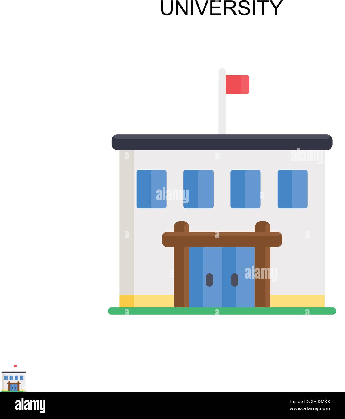 University Simple vector icon. Illustration symbol design template for ...