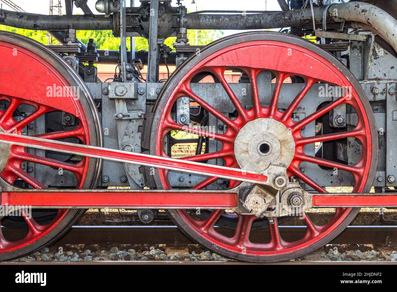 Steam locomotive wheels Stock Photo - Alamy