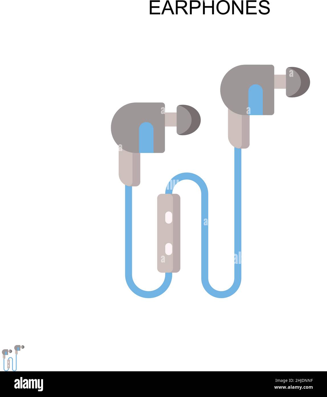 Earphones Simple vector icon. Illustration symbol design template for ...