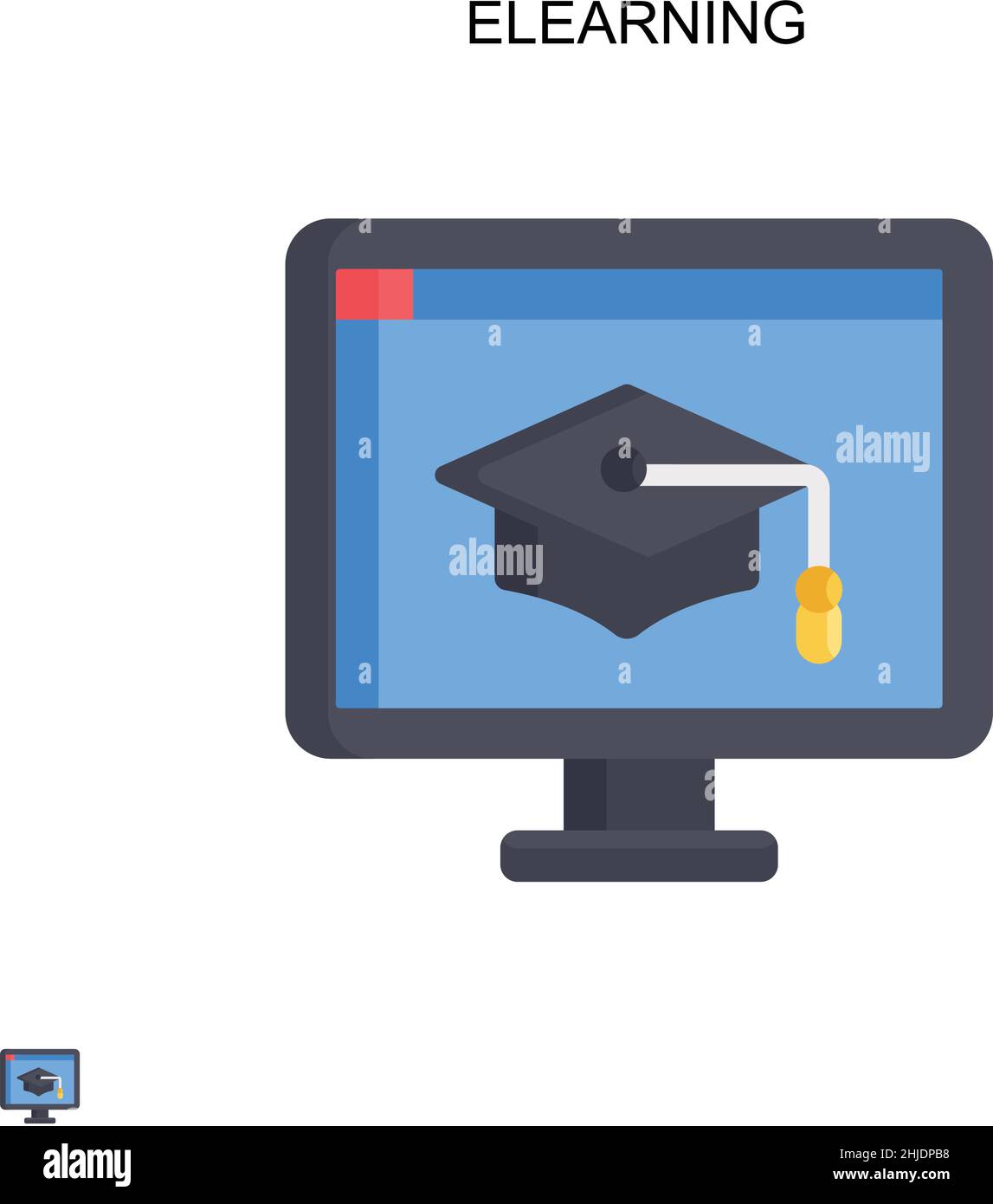 Elearning Simple vector icon. Illustration symbol design template for ...