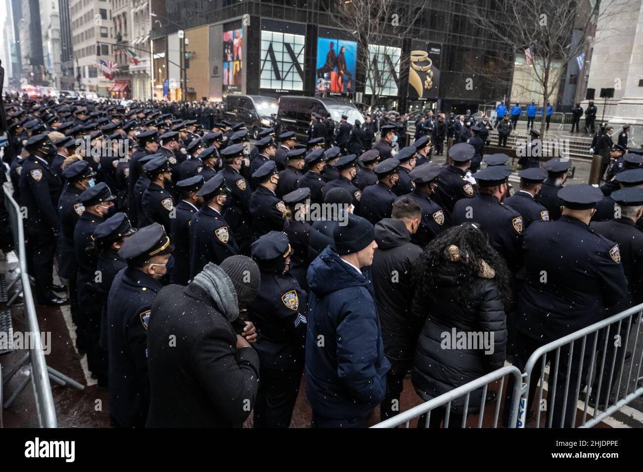 NYPD officers attend the funeral for their fallen colleague, NYPD ...