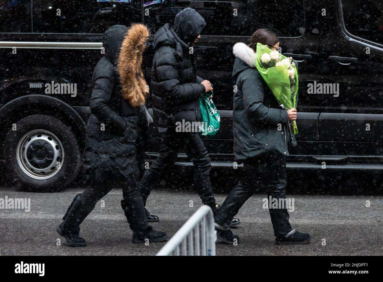 Mourners arrive for the funeral for NYPD Officer Jason Rivera at St ...