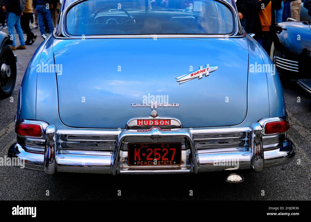 Blue 1953 Hudson Hornet from Rear Stock Photo - Alamy