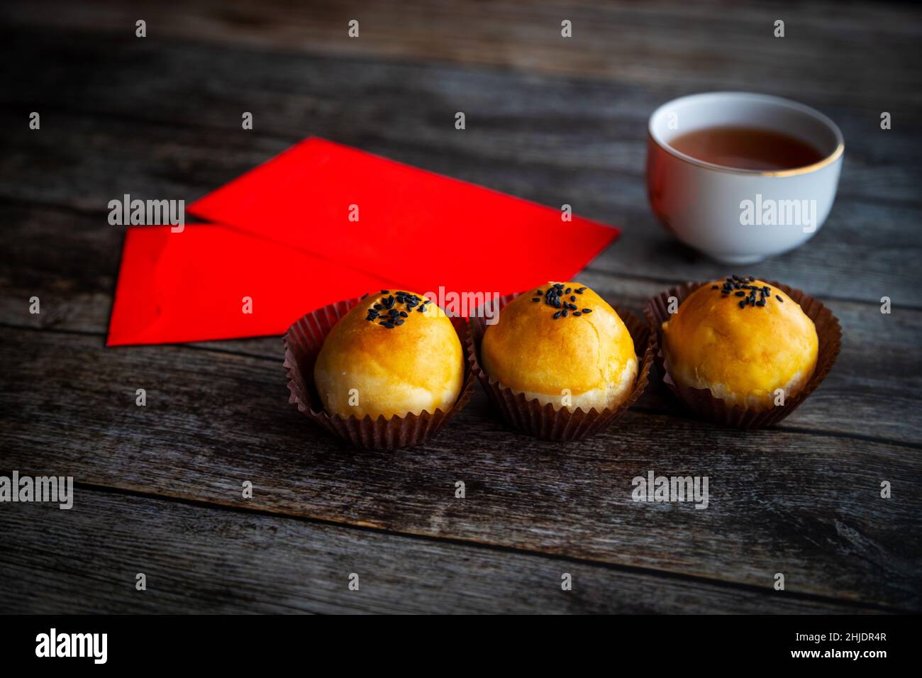 Traditional Chinese New Year pastries baked with fluffy dough and ...