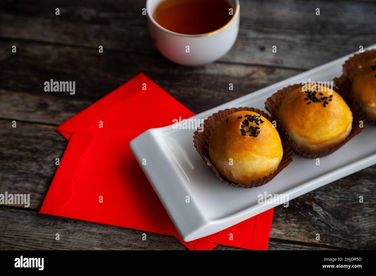 Traditional Chinese New Year pastries baked with fluffy dough and ...