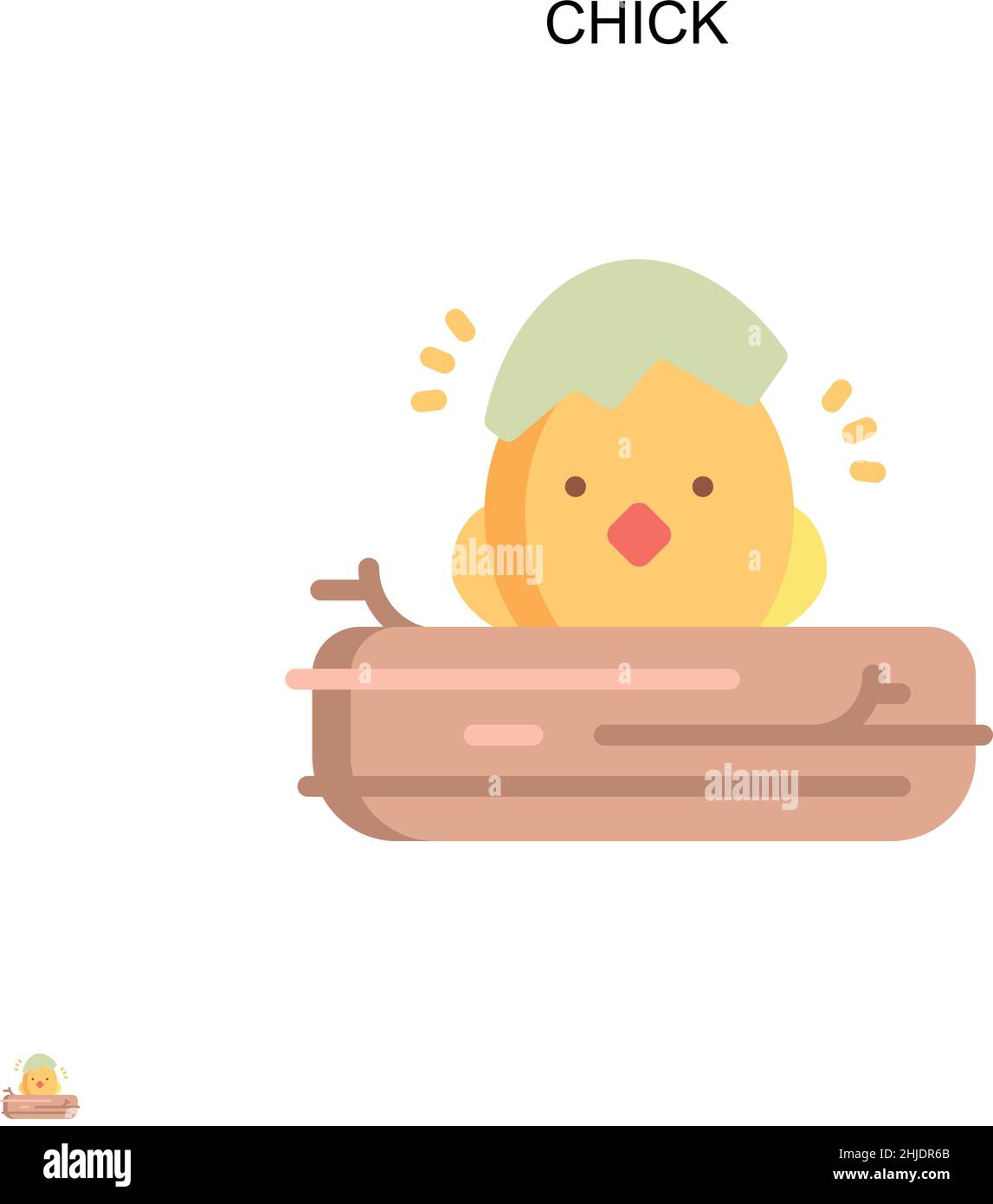 Chick Simple vector icon. Illustration symbol design template for web ...