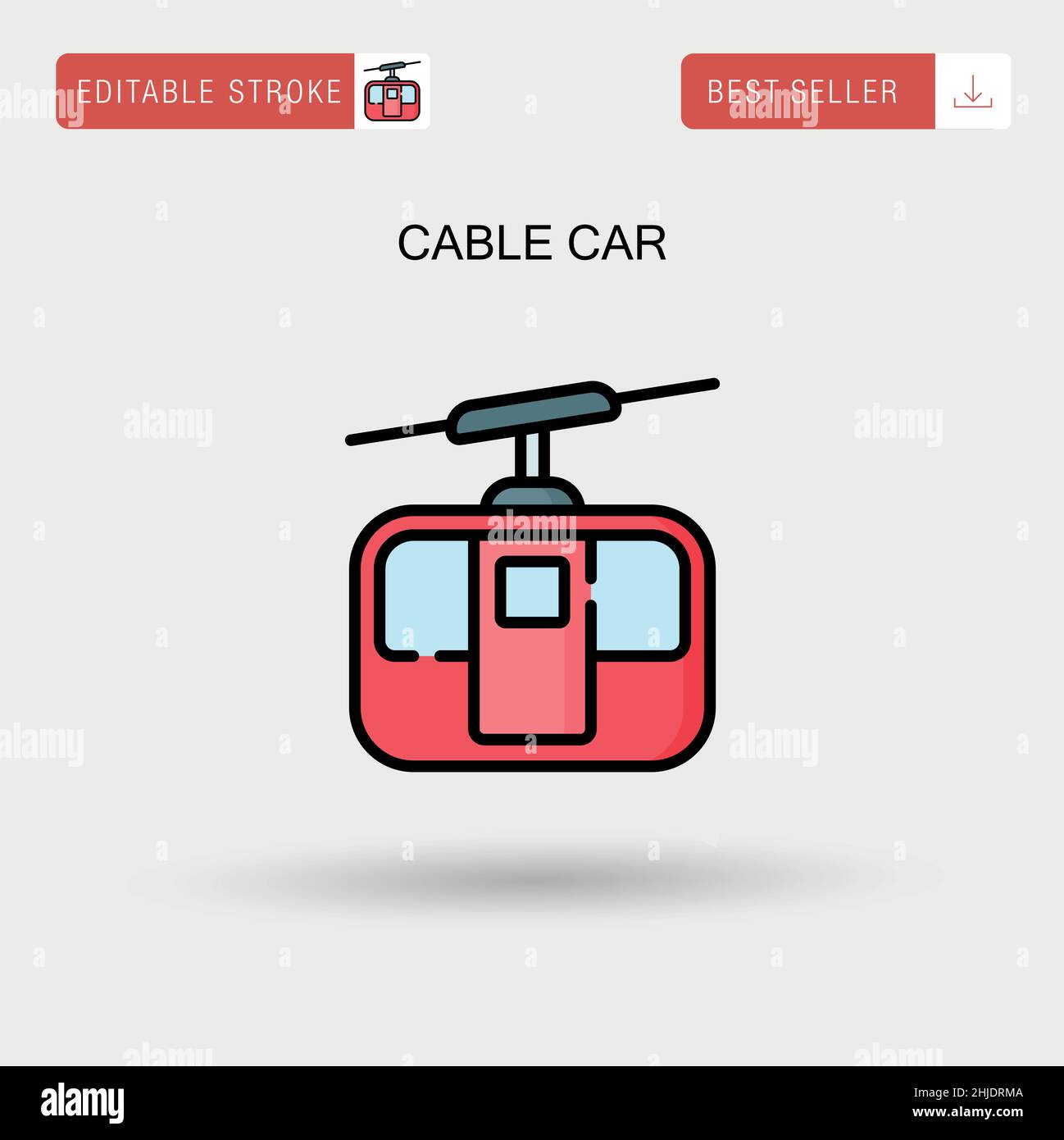 Cable car Simple vector icon Stock Vector Image & Art - Alamy