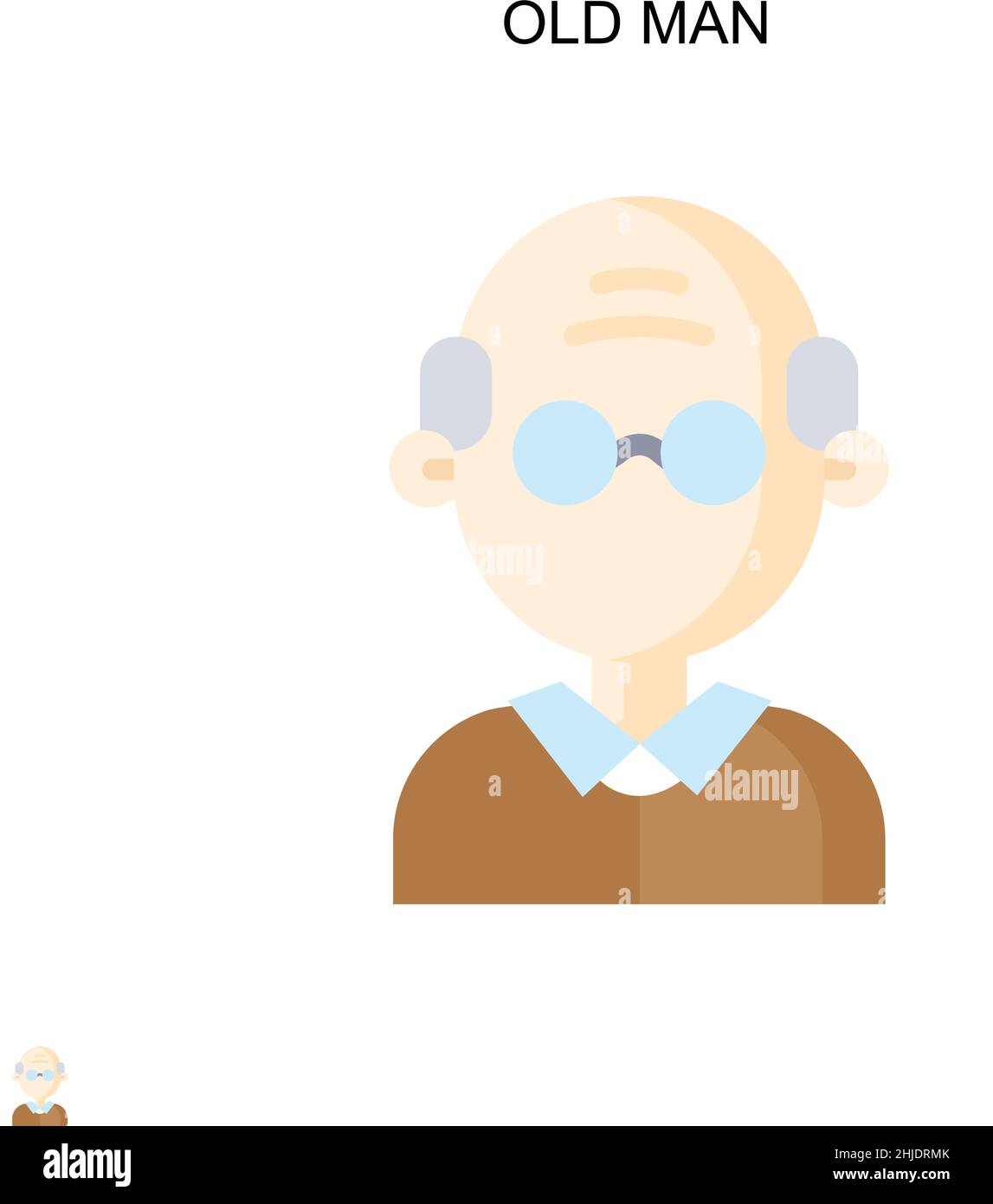 Old man Simple vector icon. Illustration symbol design template for web ...