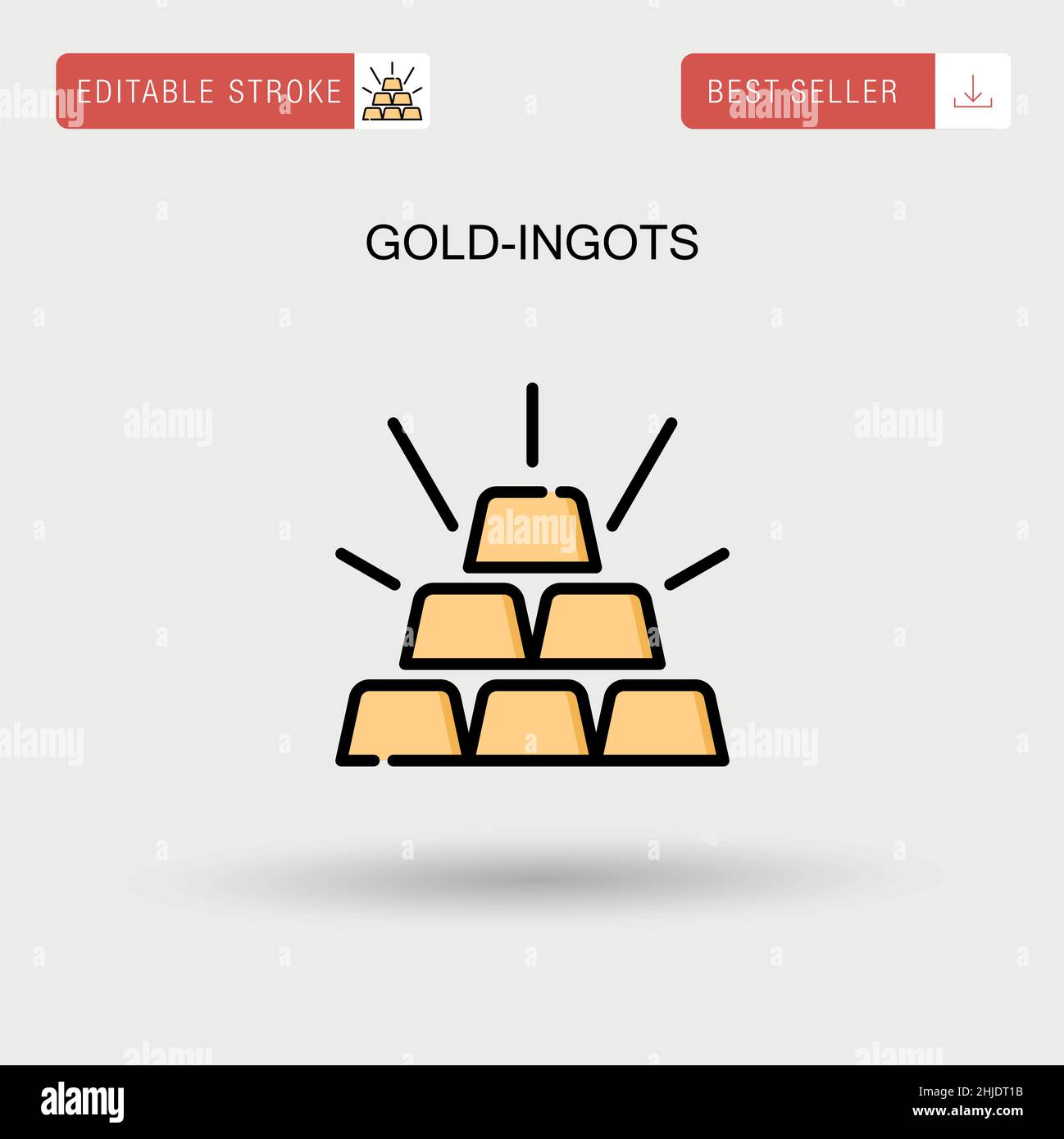 Gold ingots on white background Stock Vector Images - Alamy