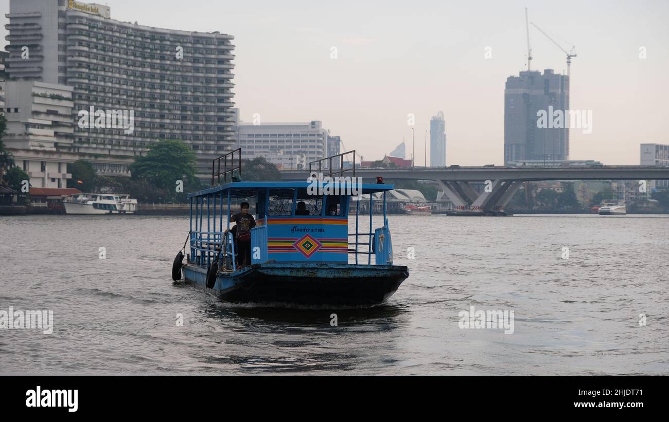 Klong San Ferry Boat to Si Phraya Pier Chao Phraya River Sathon Taskin ...