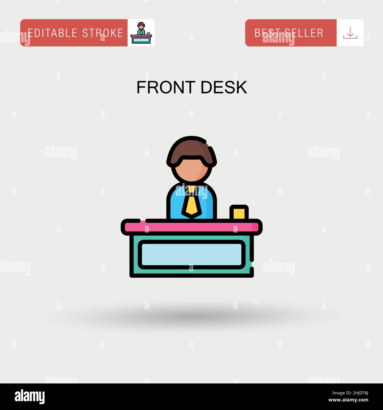 Young female hotel receptionist Stock Vector Images - Alamy