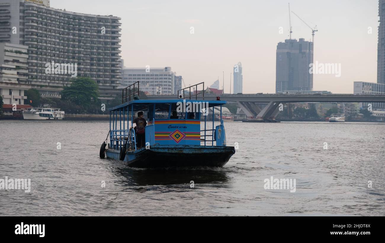 Klong San Ferry Boat to Si Phraya Pier Chao Phraya River Sathon Taskin ...