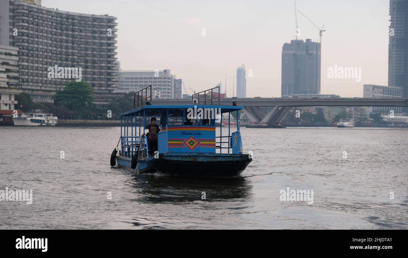 Klong San Ferry Boat to Si Phraya Pier Chao Phraya River Sathon Taskin ...