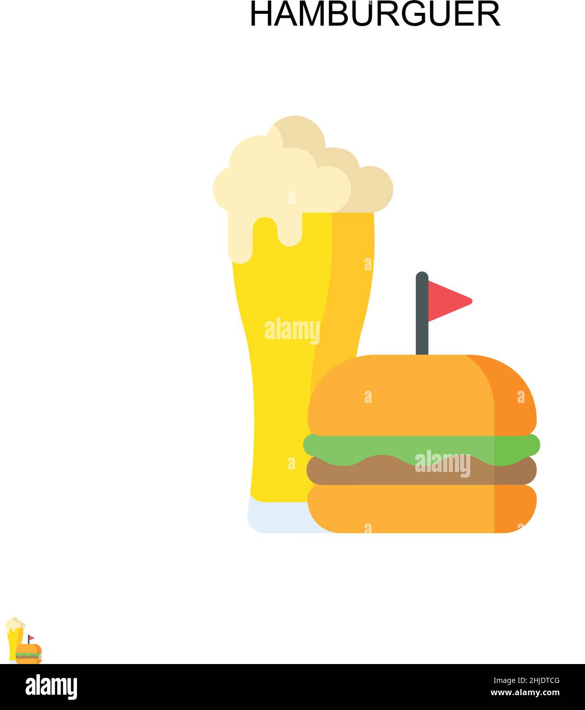 Hamburguer Simple vector icon. Illustration symbol design template for ...