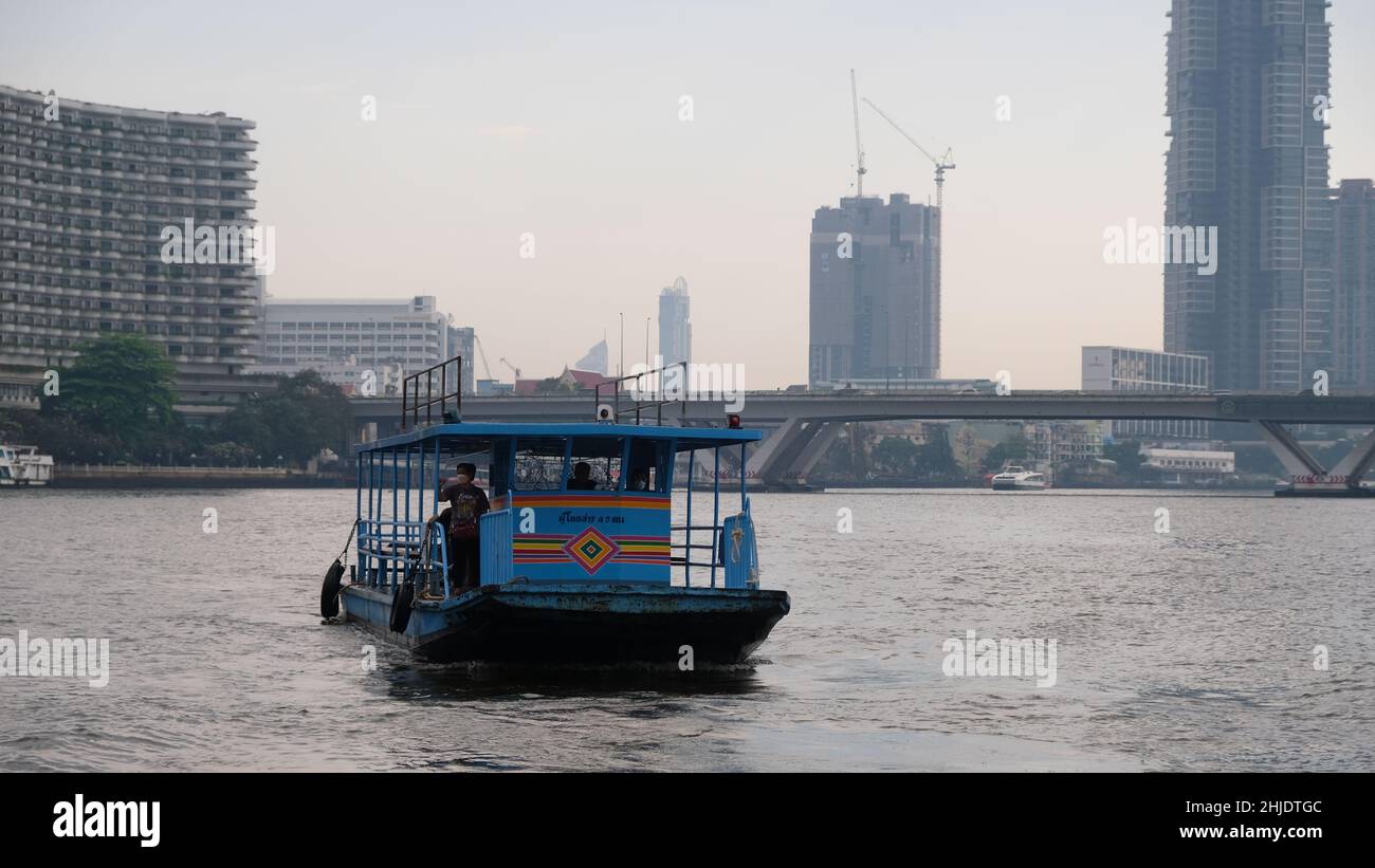 Klong San Ferry Boat to Si Phraya Pier Chao Phraya River Sathon Taskin ...