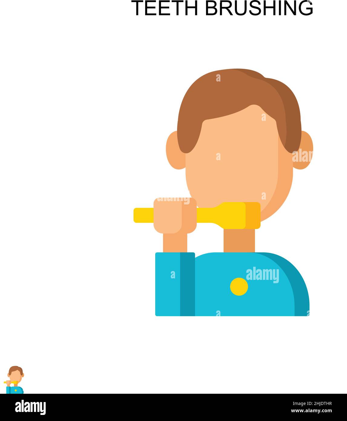 Teeth brushing Simple vector icon. Illustration symbol design template ...