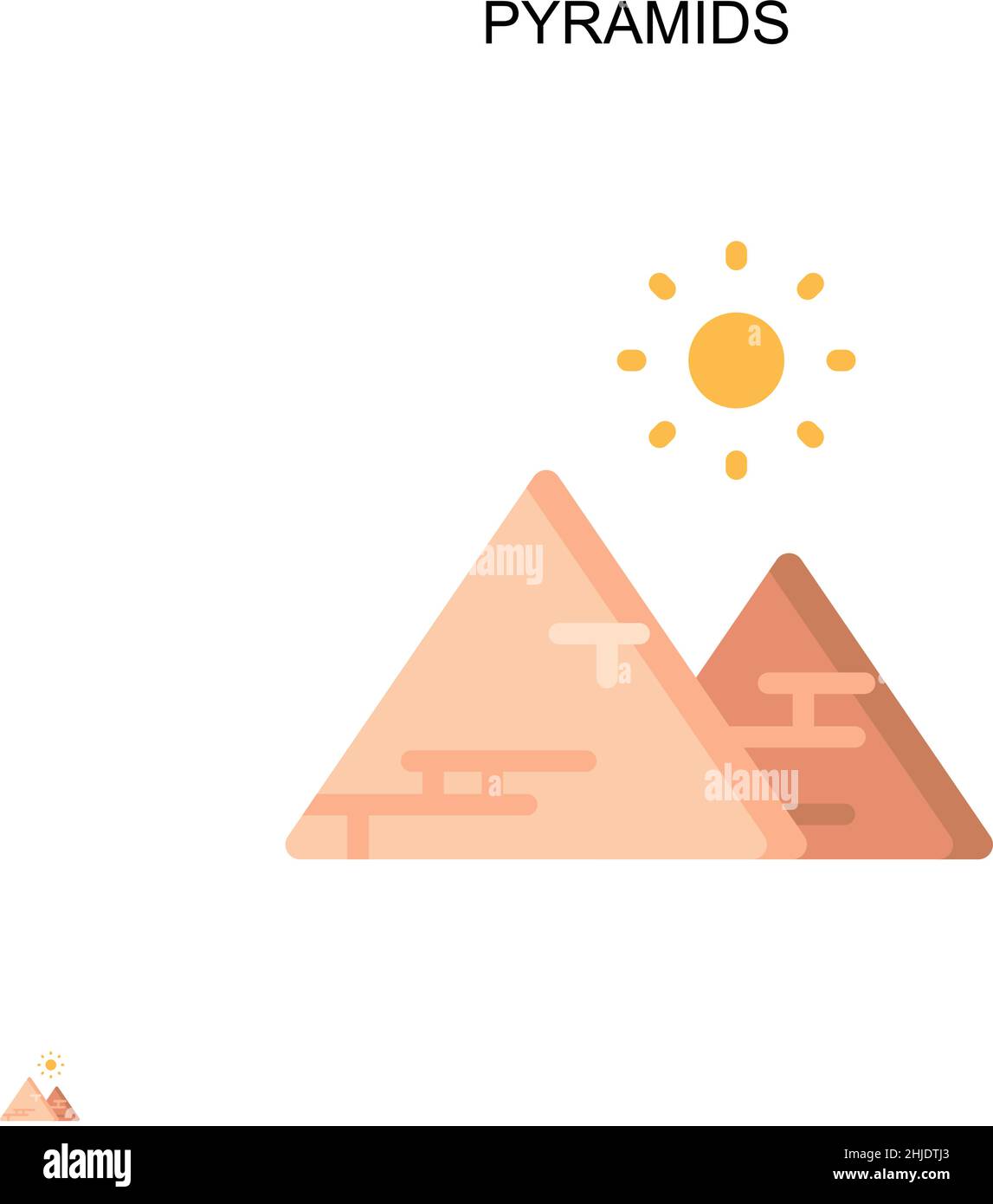 Pyramids Simple vector icon. Illustration symbol design template for ...