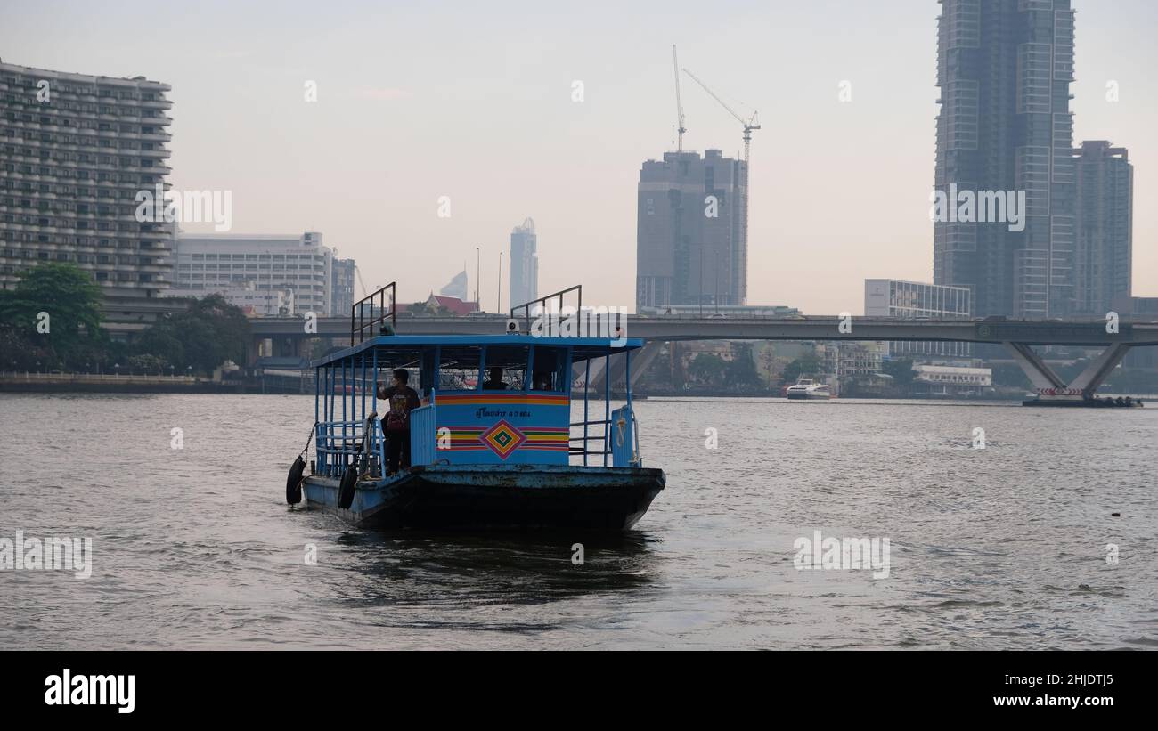 Klong San Ferry Boat to Si Phraya Pier Chao Phraya River Sathon Taskin ...
