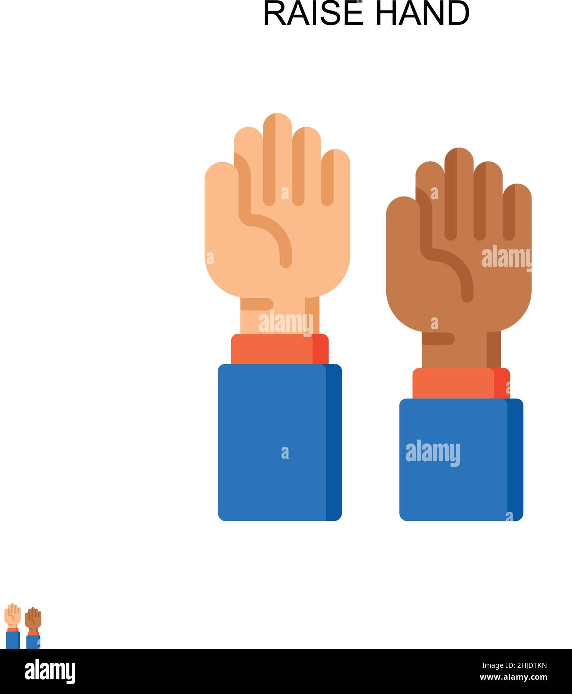Raise hand Simple vector icon. Illustration symbol design template for ...