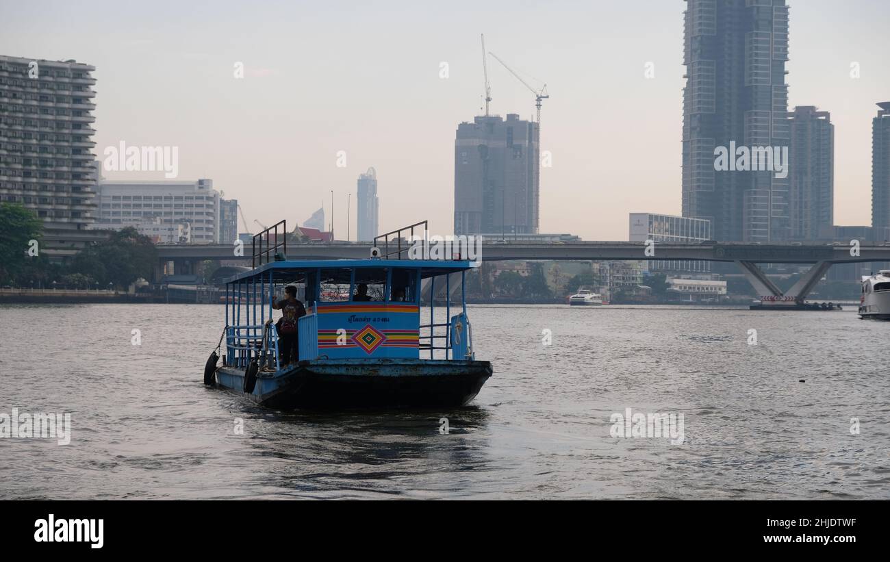 Klong San Ferry Boat to Si Phraya Pier Chao Phraya River Sathon Taskin ...