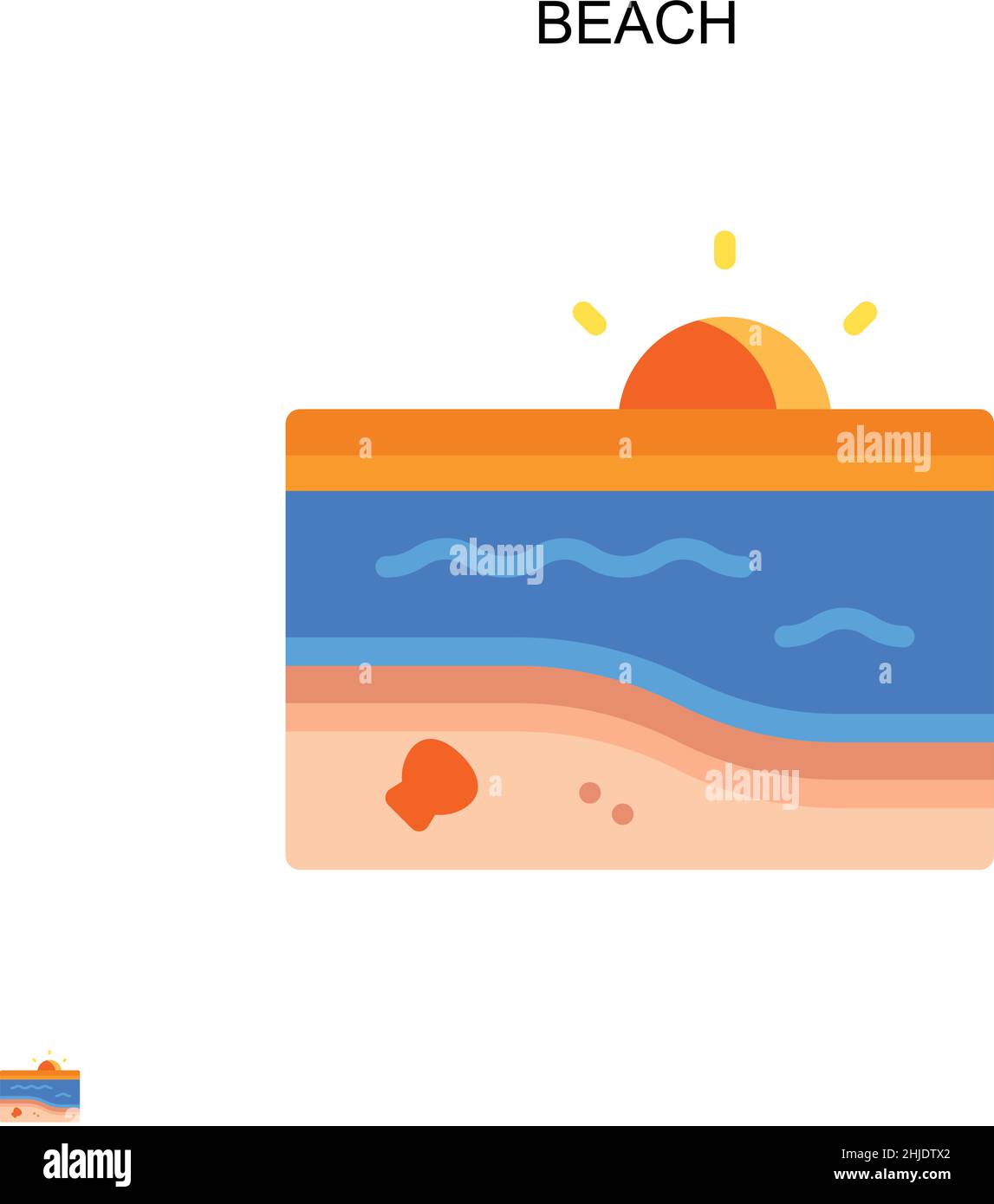 Beach Simple vector icon. Illustration symbol design template for web ...