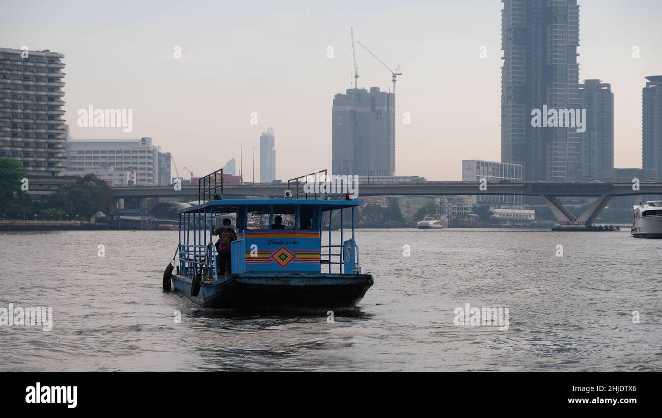 Klong San Ferry Boat to Si Phraya Pier Chao Phraya River Sathon Taskin ...