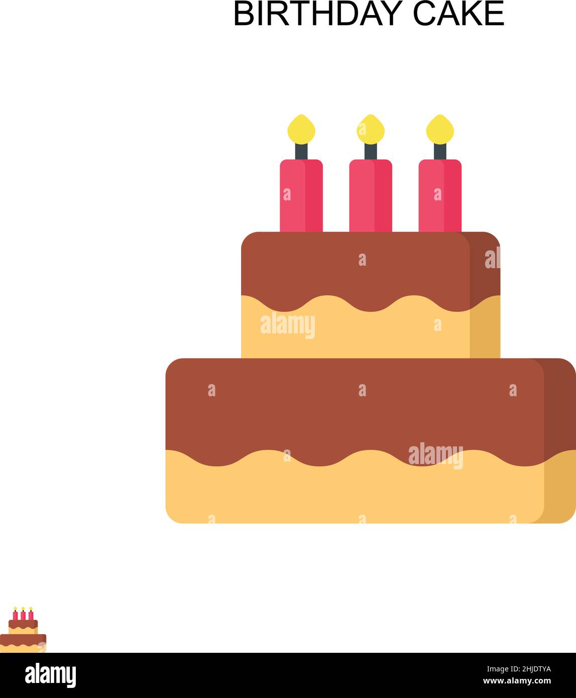 Birthday cake Simple vector icon. Illustration symbol design template ...