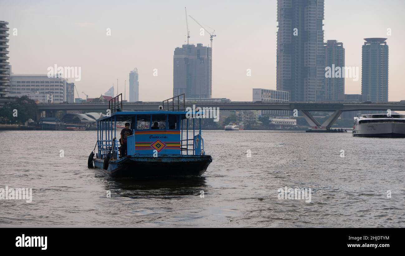 Klong San Ferry Boat to Si Phraya Pier Chao Phraya River Sathon Taskin ...