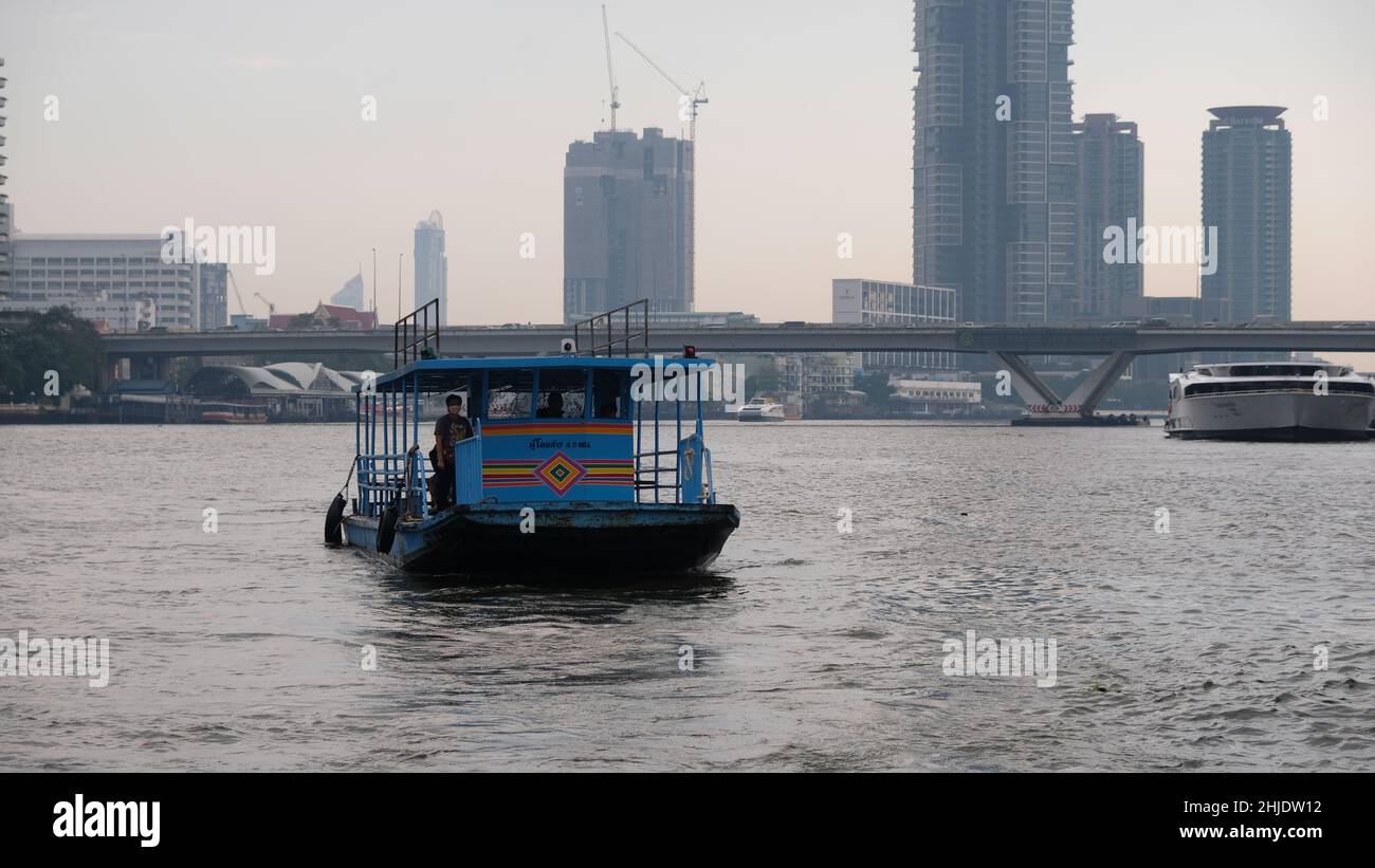 Klong San Ferry Boat to Si Phraya Pier Chao Phraya River Sathon Taskin ...