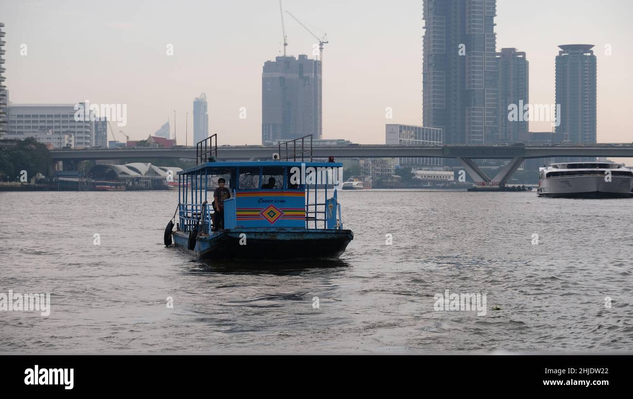 Klong San Ferry Boat to Si Phraya Pier Chao Phraya River Sathon Taskin ...