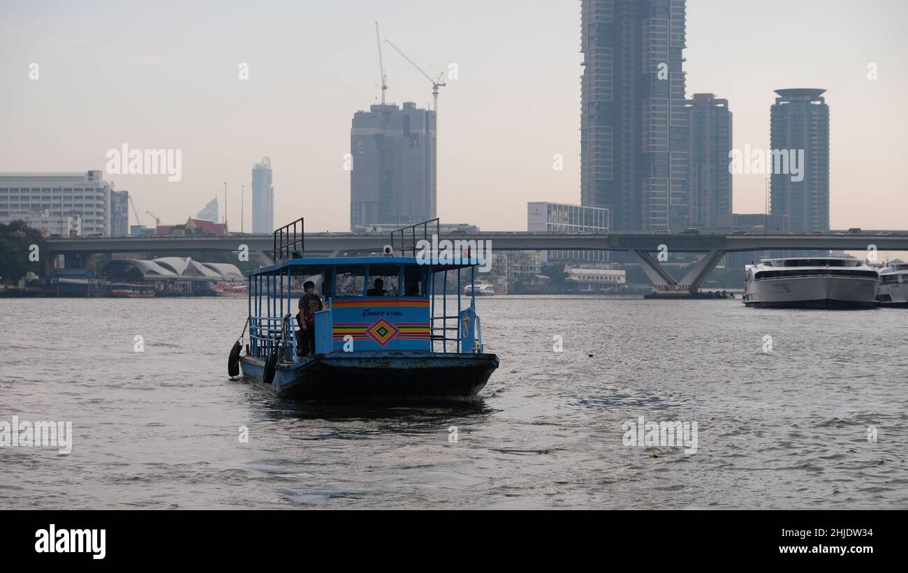 Klong San Ferry Boat to Si Phraya Pier Chao Phraya River Sathon Taskin ...