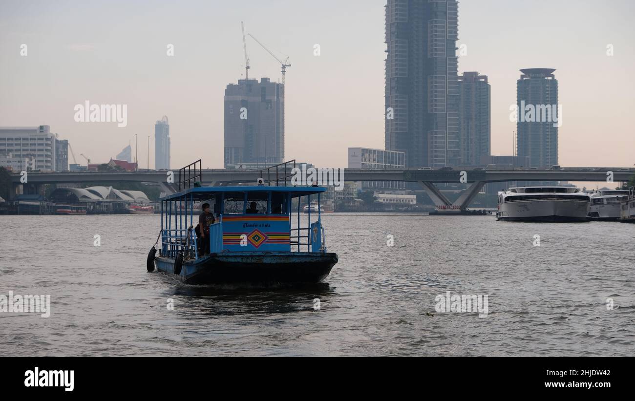 Klong San Ferry Boat to Si Phraya Pier Chao Phraya River Sathon Taskin ...