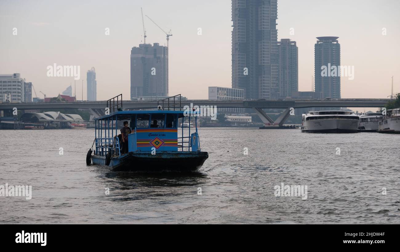 Klong San Ferry Boat to Si Phraya Pier Chao Phraya River Sathon Taskin ...