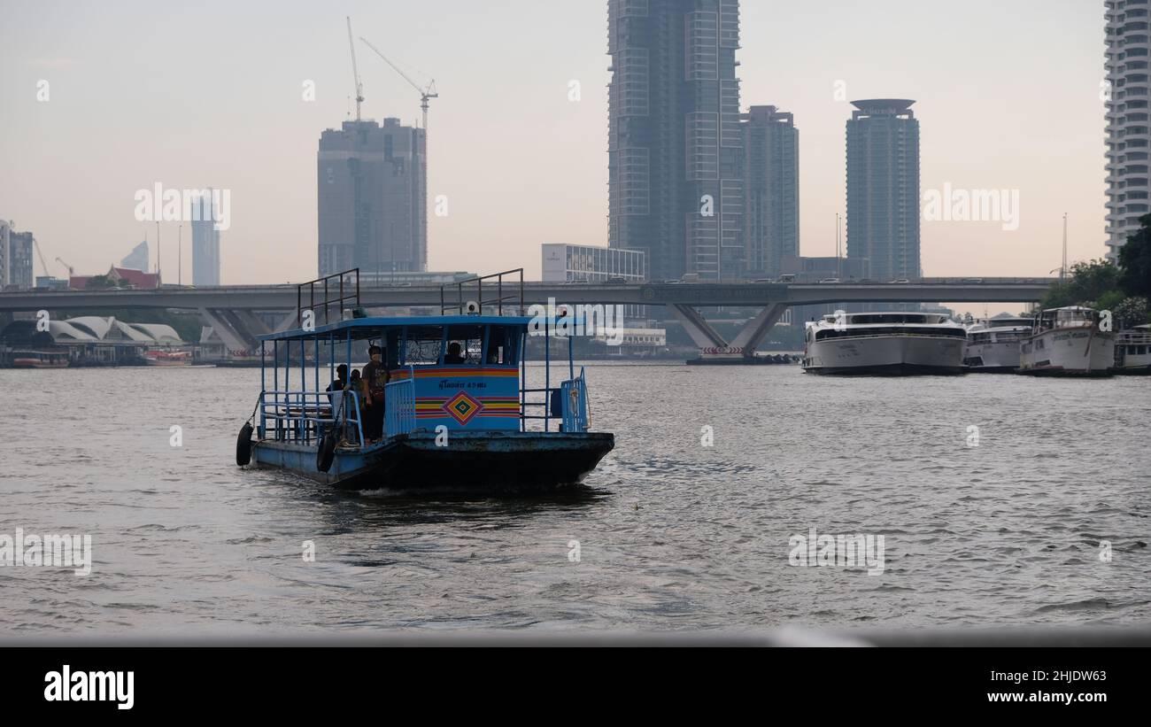 Klong San Ferry Boat to Si Phraya Pier Chao Phraya River Sathon Taskin ...
