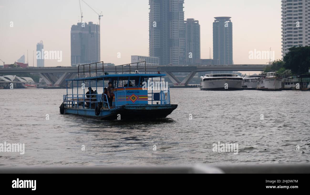 Klong San Ferry Boat to Si Phraya Pier Chao Phraya River Sathon Taskin ...