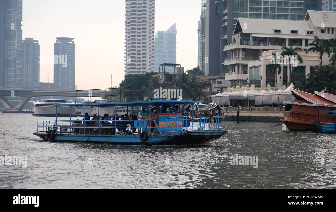 Klong San Ferry Boat to Si Phraya Pier Chao Phraya River Sathon Taskin ...