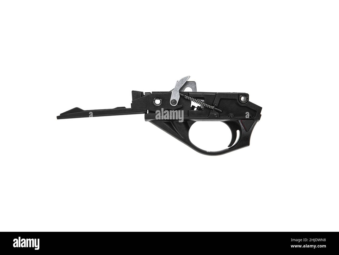 Shock trigger for shotgun isolate on white background. Gun trigger ...