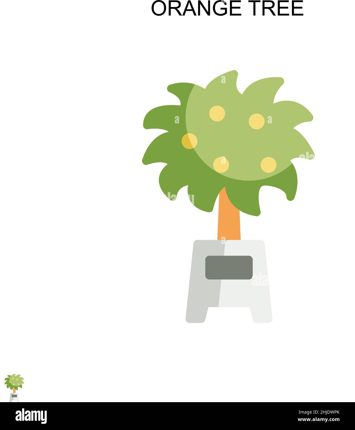 Orange tree Simple vector icon. Illustration symbol design template for ...