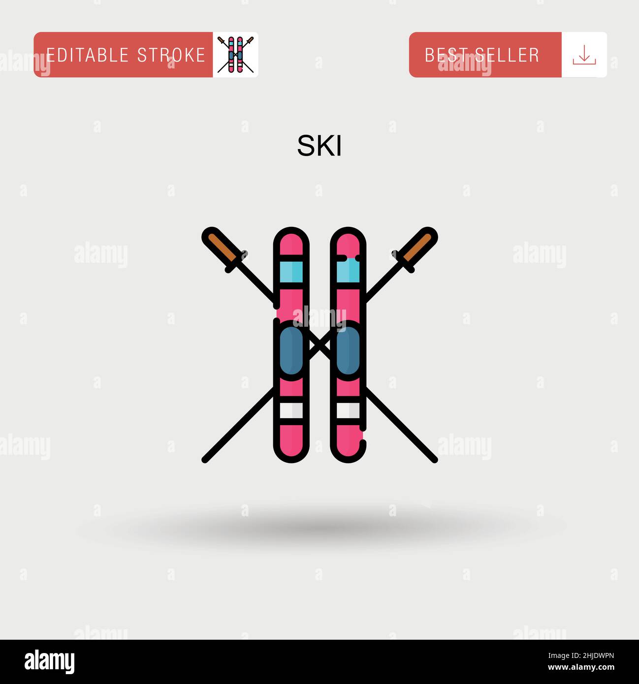 Ski Simple vector icon Stock Vector Image & Art - Alamy