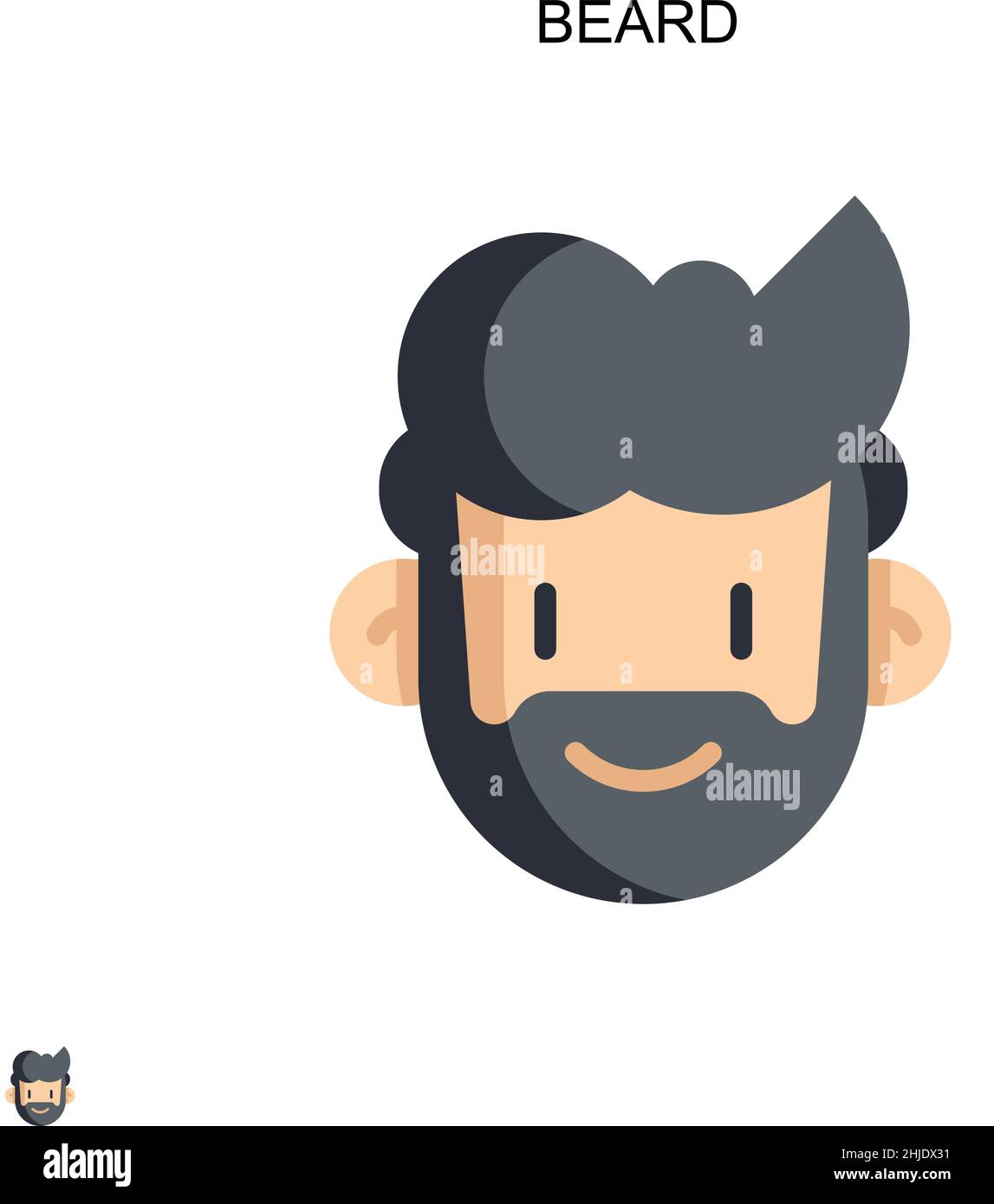Beard Simple vector icon. Illustration symbol design template for web ...