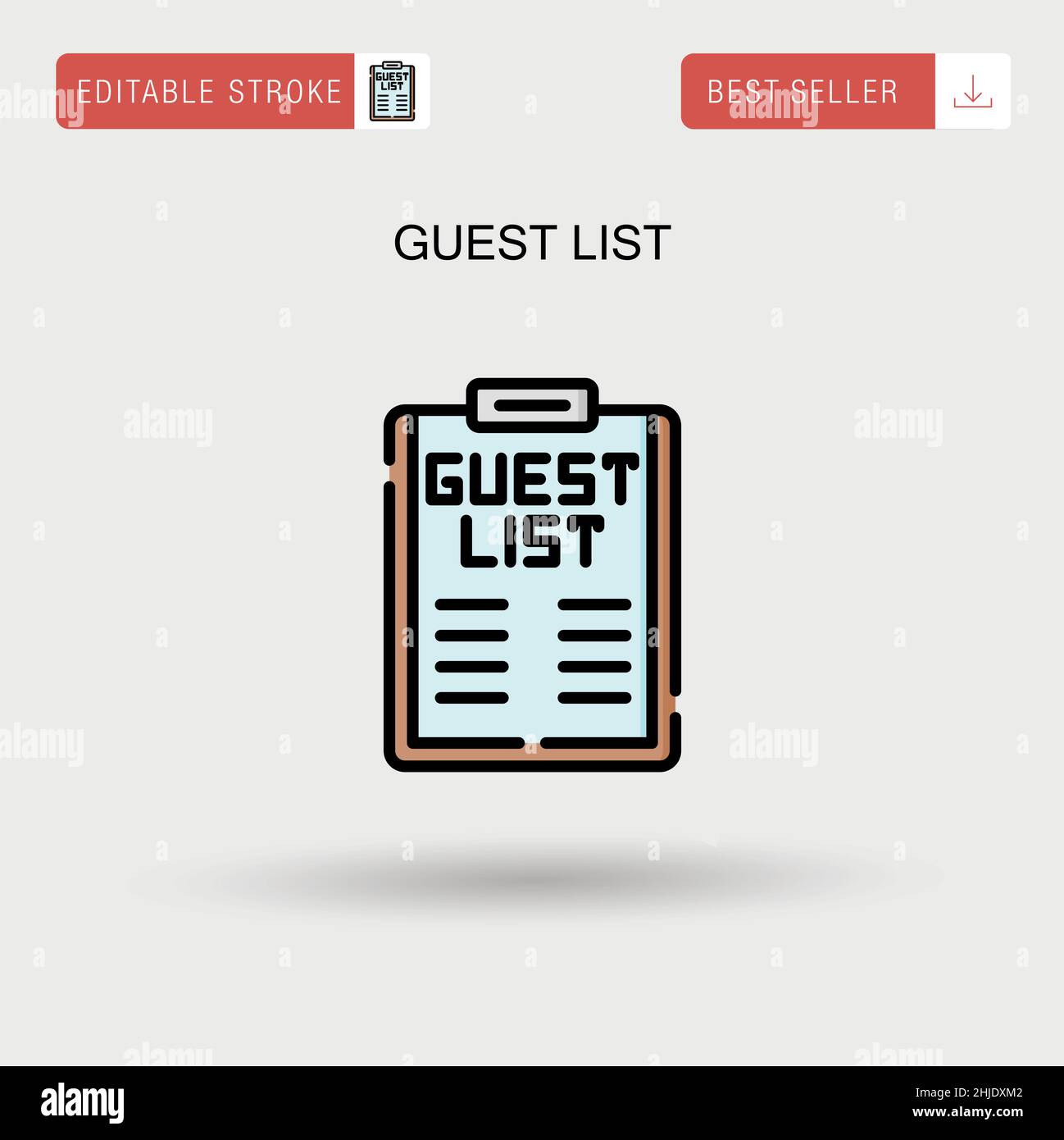 Guest list Simple vector icon Stock Vector Image & Art - Alamy