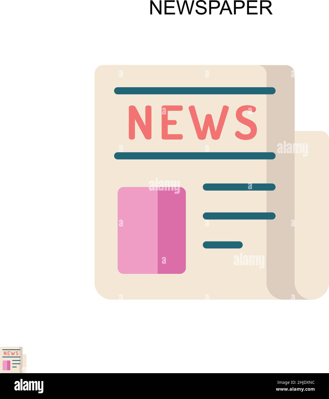 Newspaper Simple vector icon. Illustration symbol design template for ...