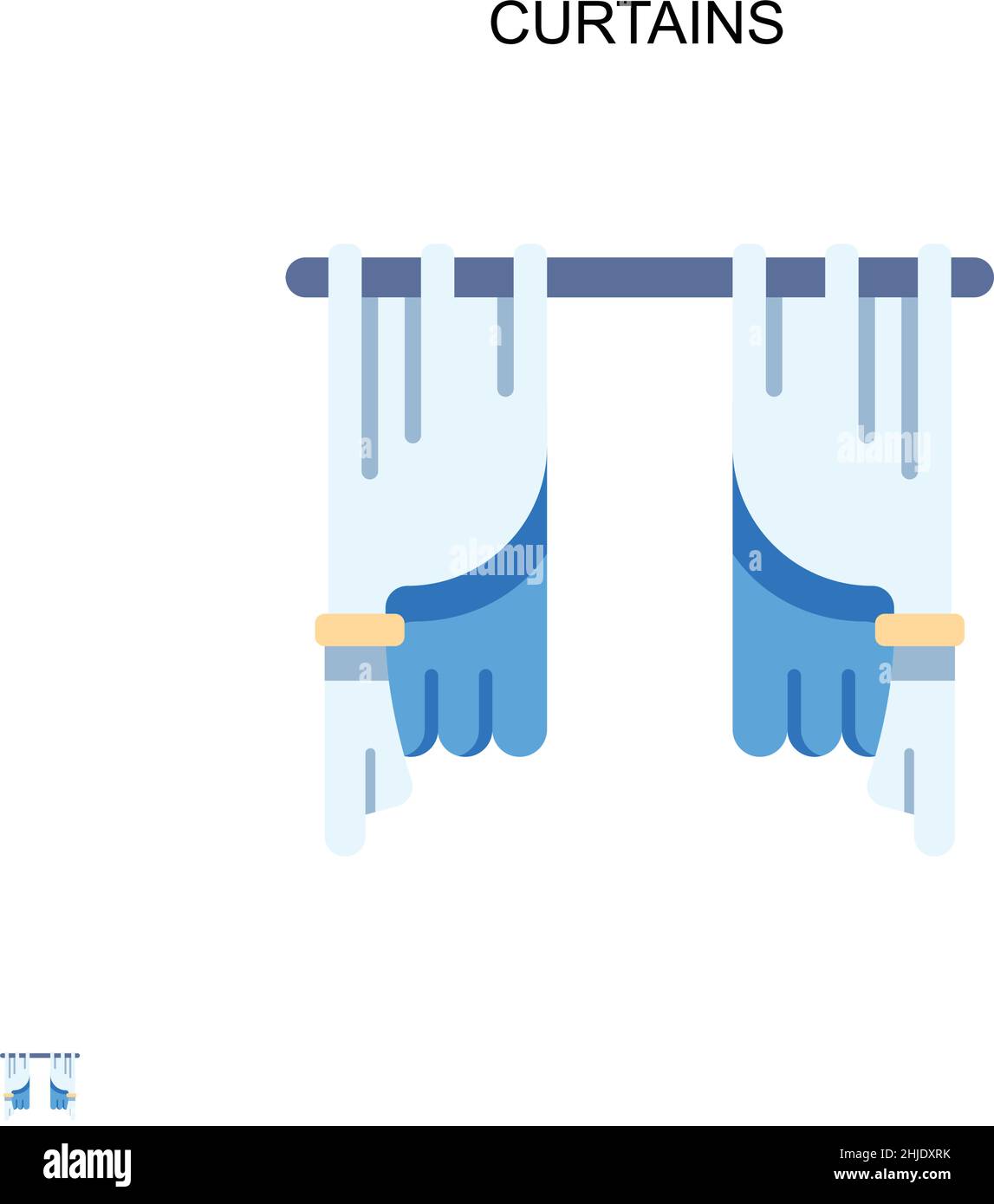 Curtains Simple vector icon. Illustration symbol design template for ...