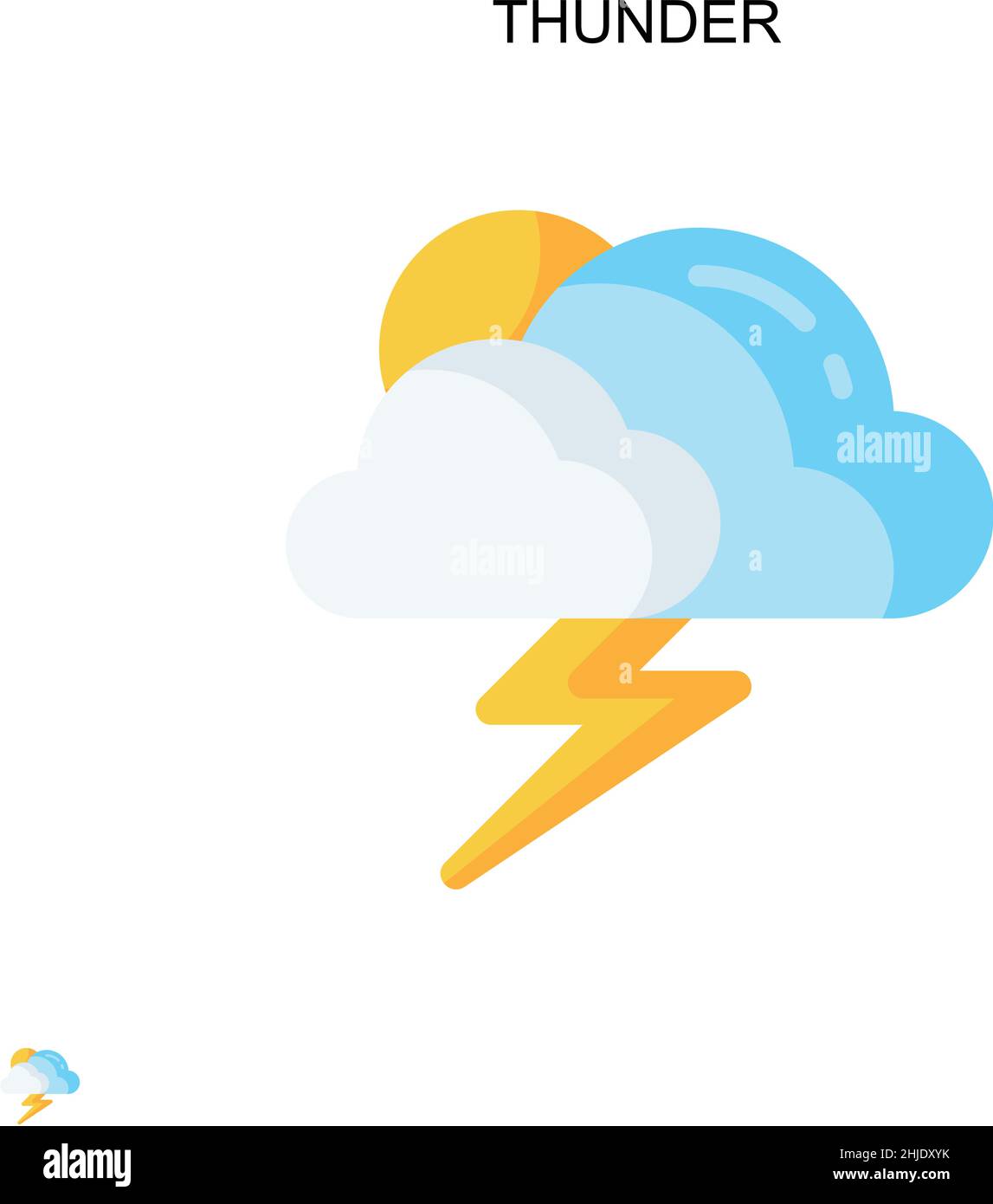 Thunder Simple vector icon. Illustration symbol design template for web ...