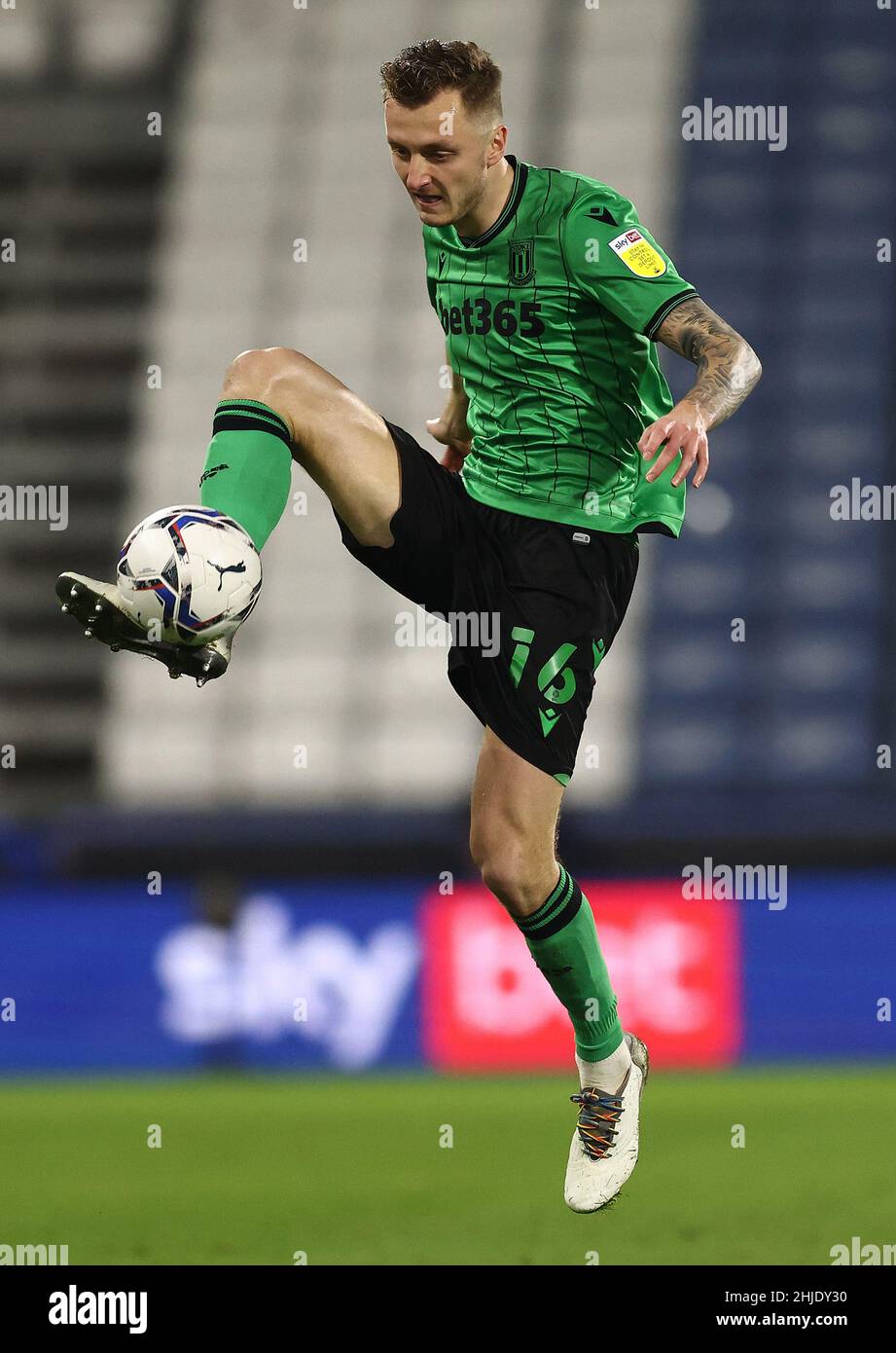 Huddersfield, England, 28th January 2022. Ben Wilmot of Stoke City ...