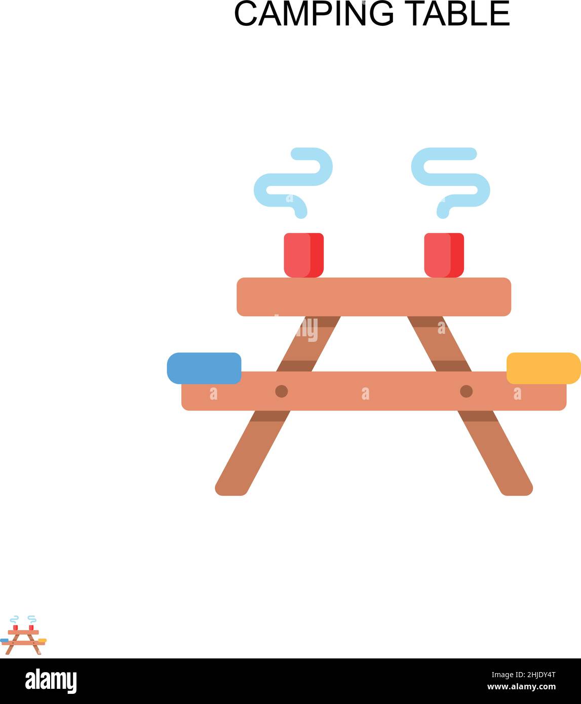 Camping table Simple vector icon. Illustration symbol design template ...