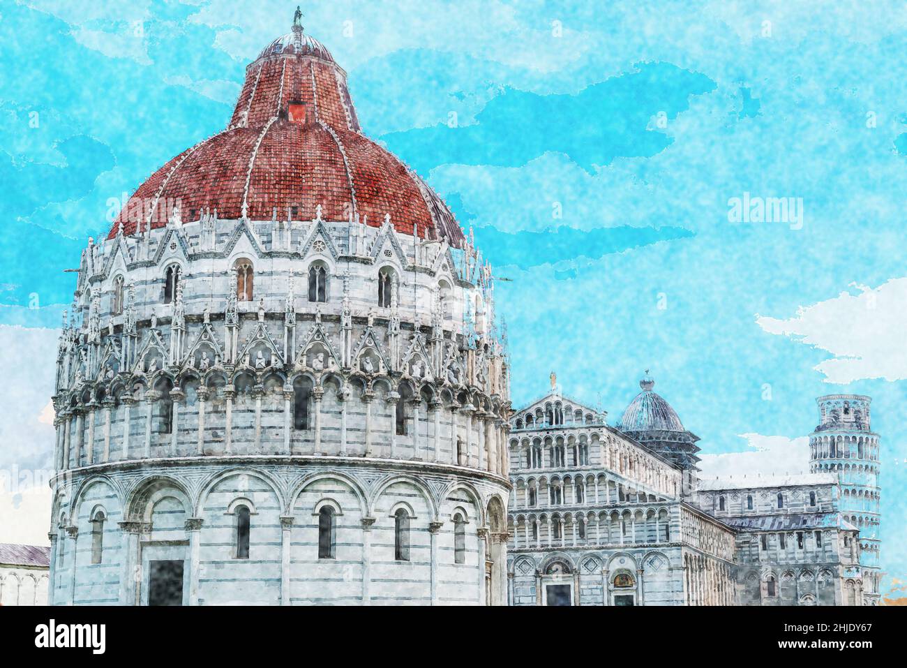 The architectural complex of the leaning tower, Italy Stock Photo - Alamy