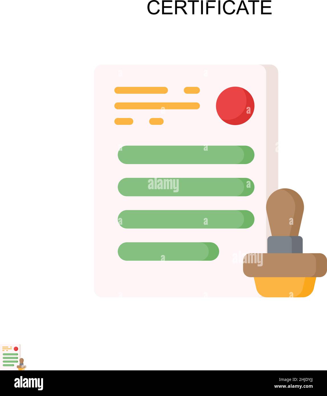 Certificate Simple vector icon. Illustration symbol design template for ...